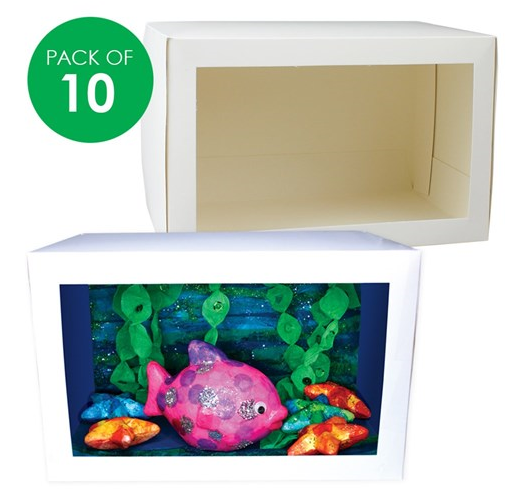 Art & Craft - Cardboard Diorama Boxes Rectangle Pack of 10 - Stuart and ...