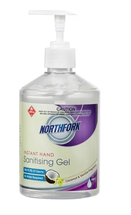 Cleaning - Northfork Instant Hand Sanitiser Gel 500ml Coconut and ...