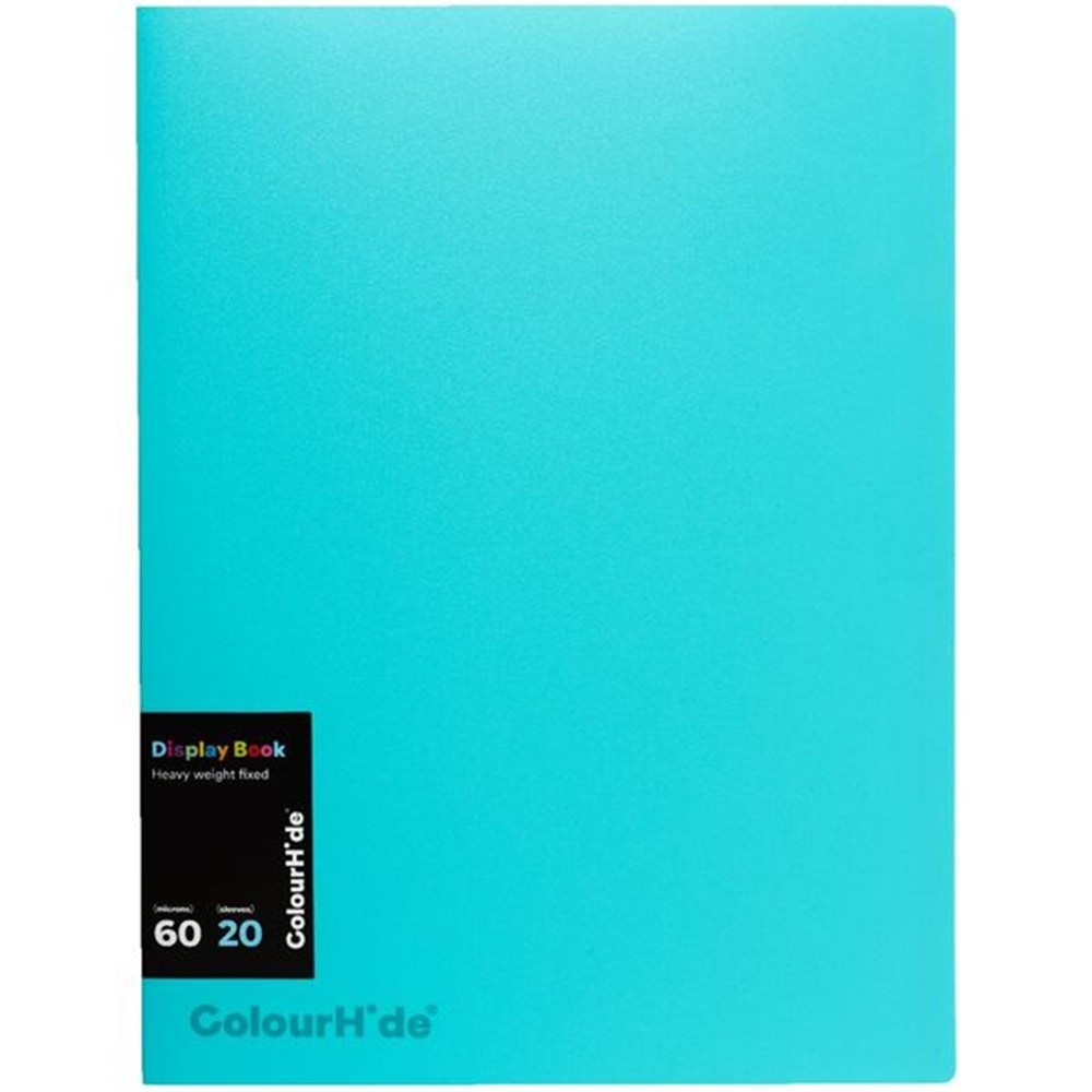 Binders & Folders - Colourhide Fixed Display Book A4 20 Sheets Aqua ...