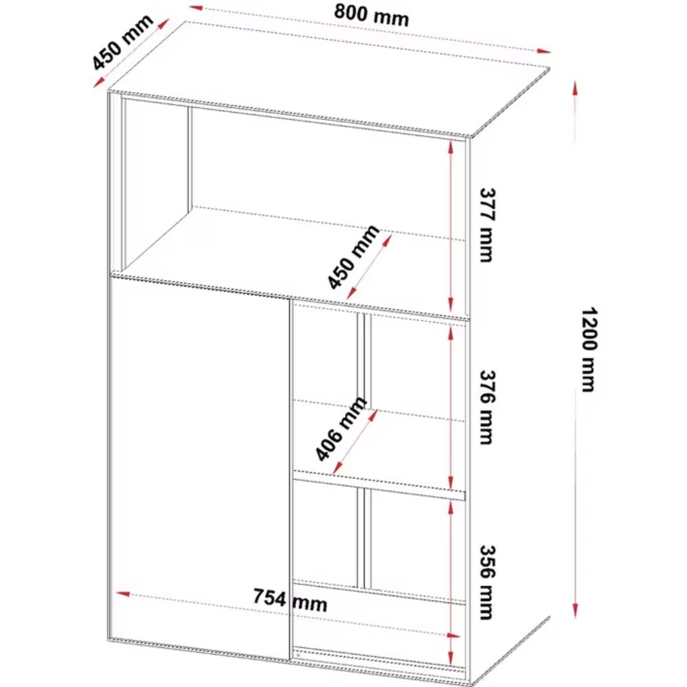 Storage - Steelco Modular Cupboard 800W x 450D x 1200mmH 2 Tier 1 Open ...