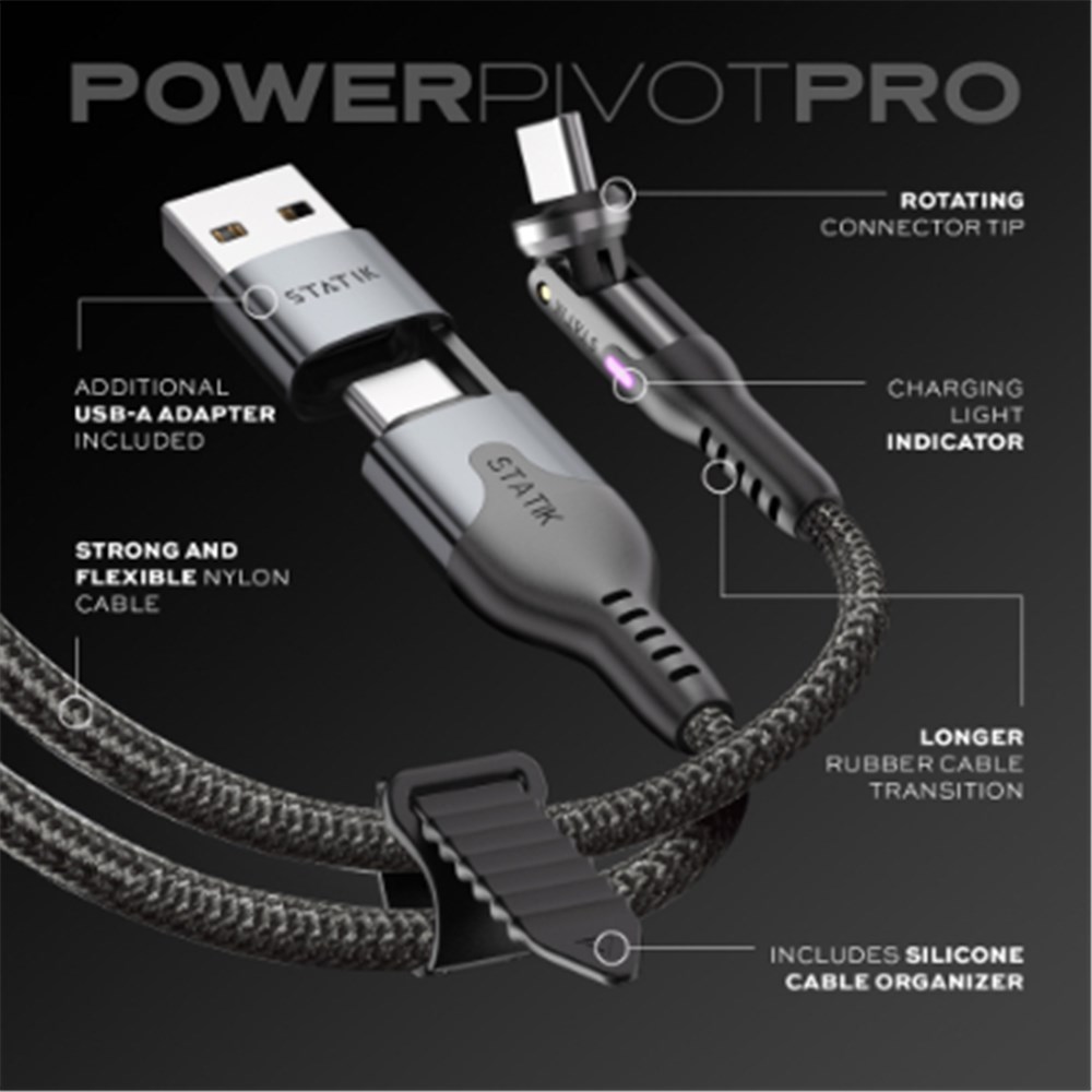 Cables, Charges & Docking Stations - Statik PowerPivot Pro USB-A/C To ...