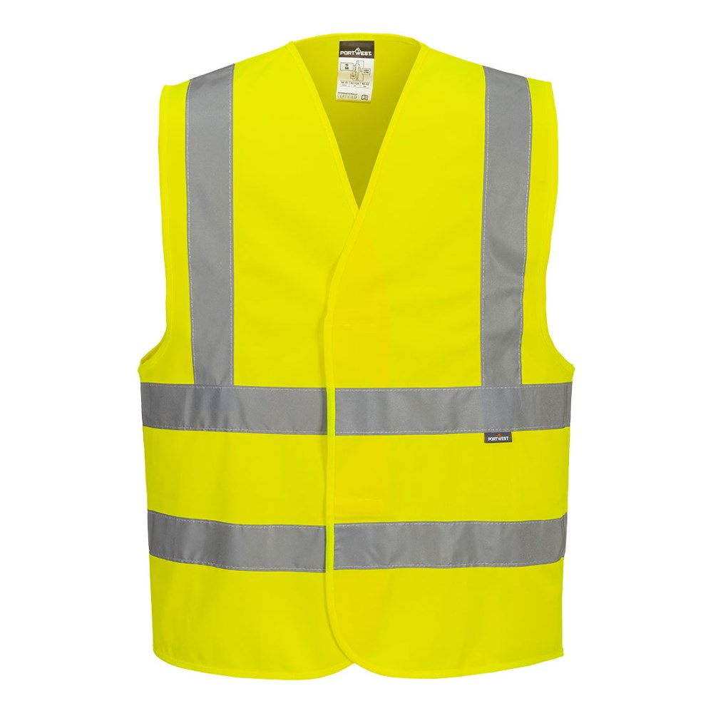 Safety - Portwest Hi-Vis Two Band and Brace Vest Small/Medium Yellow ...