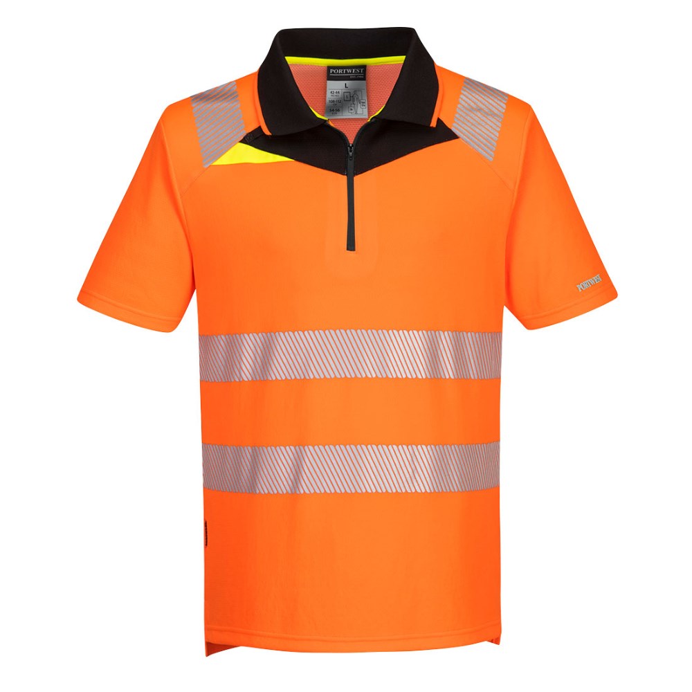 Safety - Portwest DX4 Hi-Vis Zip Polo Shirt Short Sleeve Extra Large ...