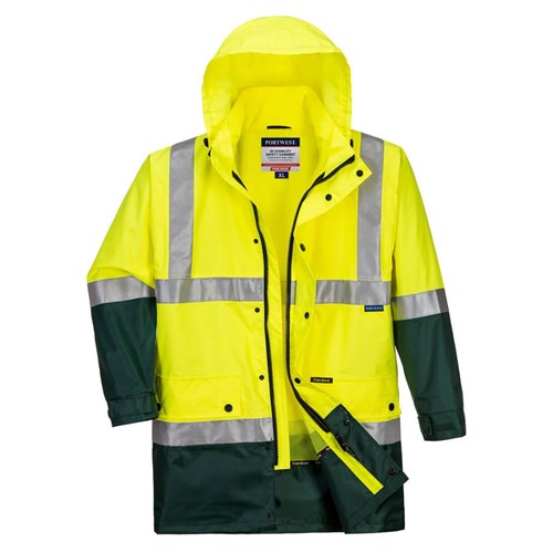 Safety - Portwest Eyre Hi-Vis Contrast Rain Traffic Jacket 4XL Yellow ...