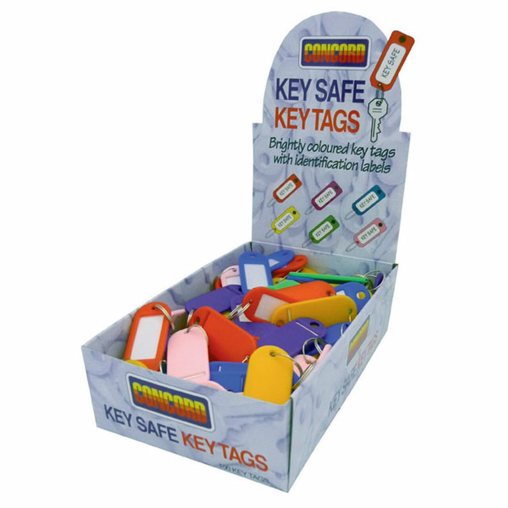 I.D & Security - Esselte Key Tags Box of 100 Assorted For Use With ...